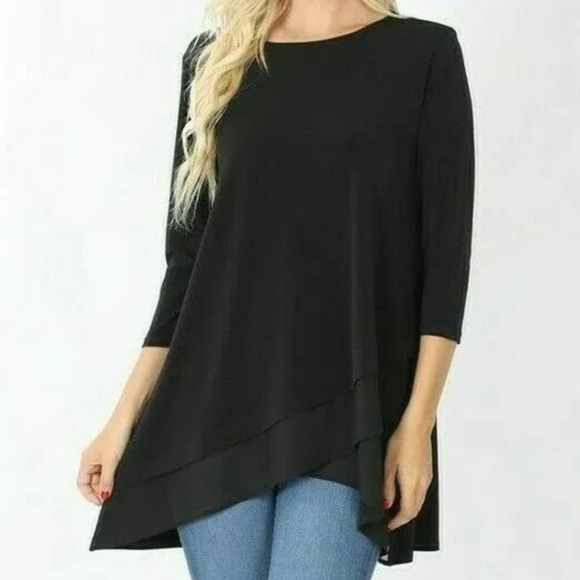 Zenana Outfitters | Tops | Plus Size Miranda Top Chiffon Layered Hem ...